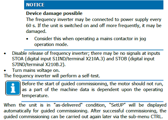 [Drives] [Start] [ACU] Starting