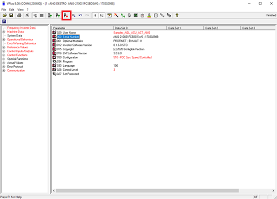 [Drives] [Start] [ANG] Download & Upload parameters